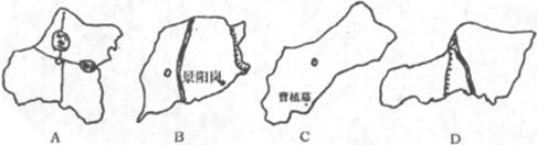 3．下列四幅等高线地形图中.表示盆地的是——青夏教育精英家教网——
